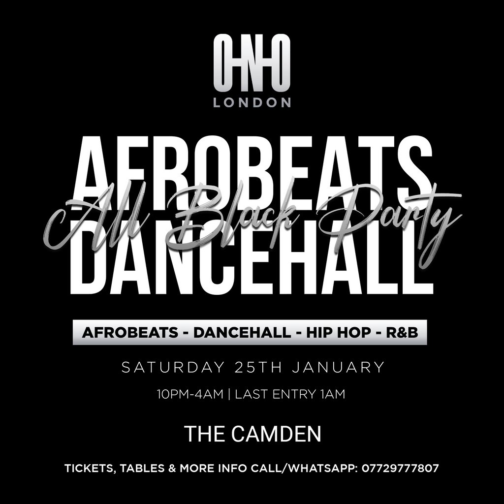 Attend Afrobeats & Dancehall - All Black Party in London on January 25 ...