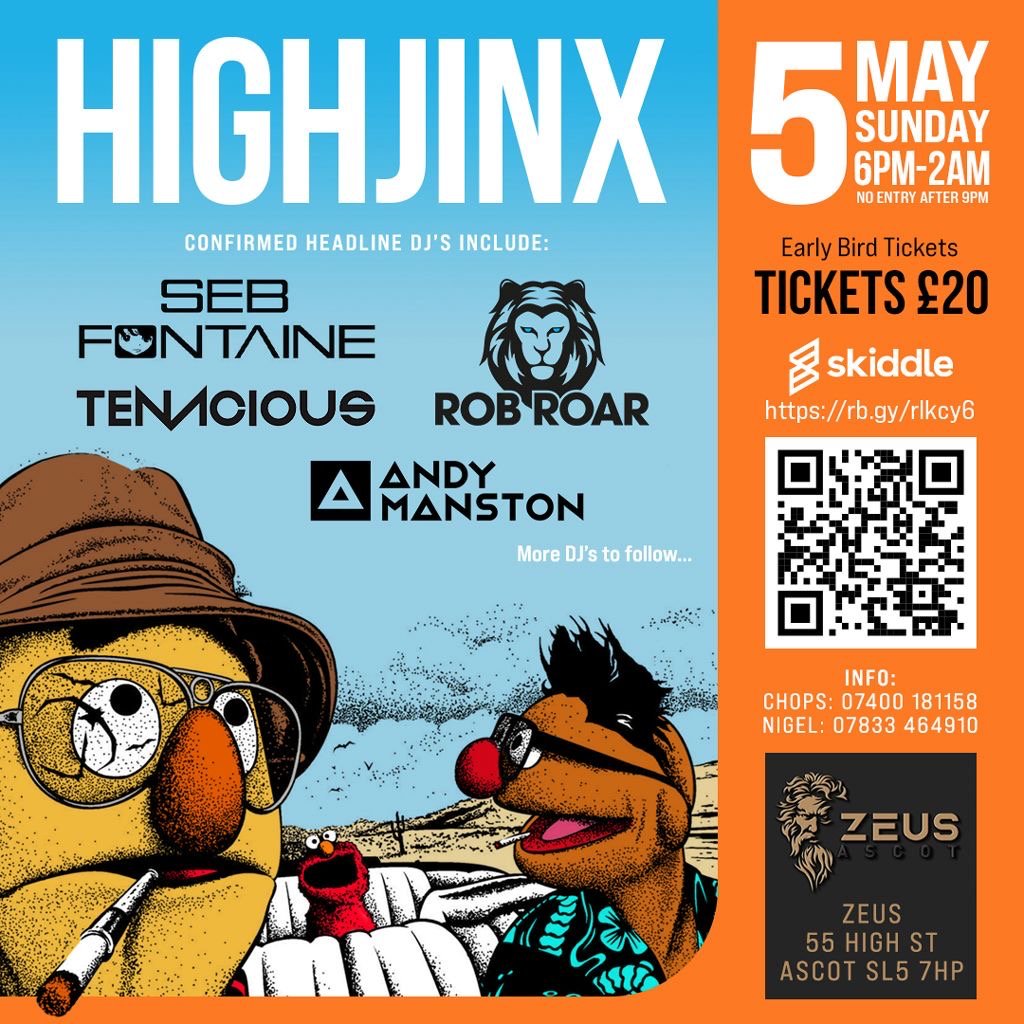 High Jinx!, Zeus Bar, Ascot, 5 May to 6 May | AllEvents