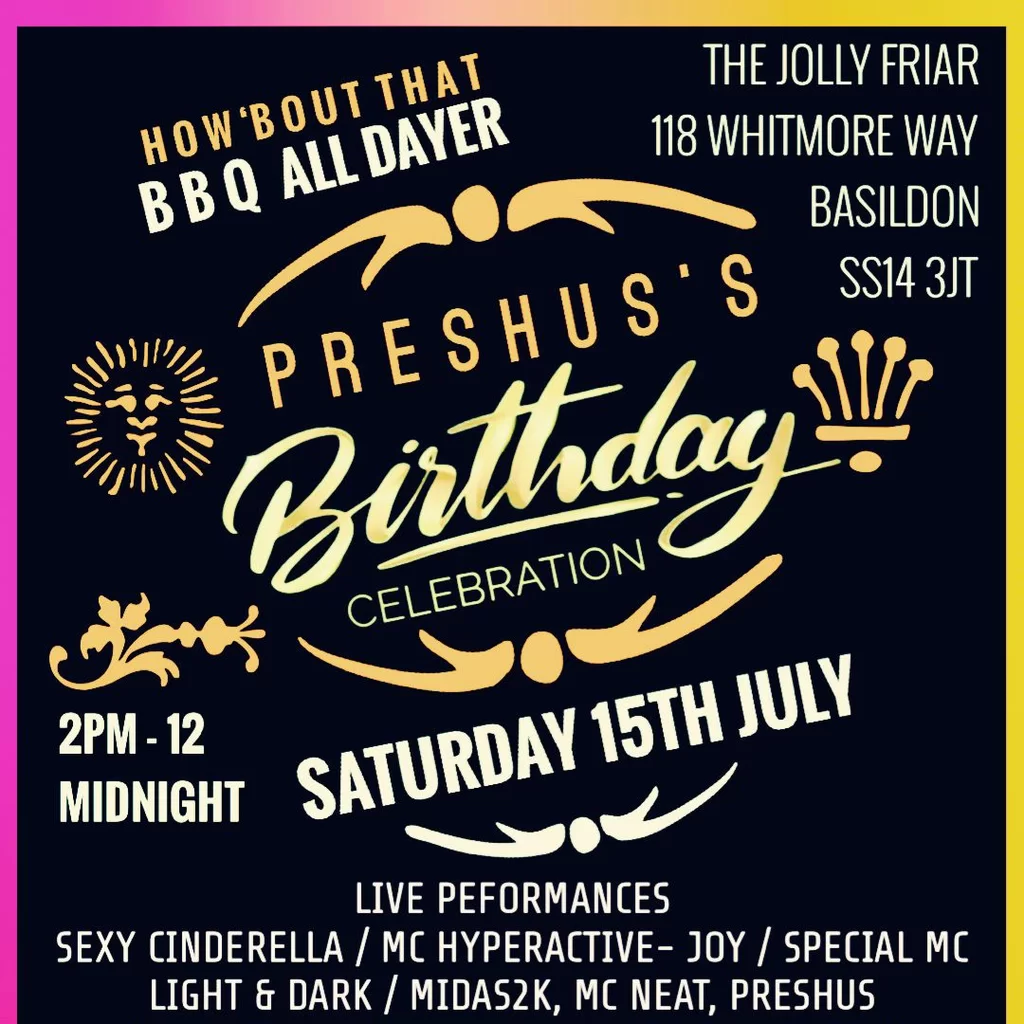 HOW BOUT THAT BBQ ALL DAYER presents PRESHUS BIRTHDAY BASH at The Jolly ...