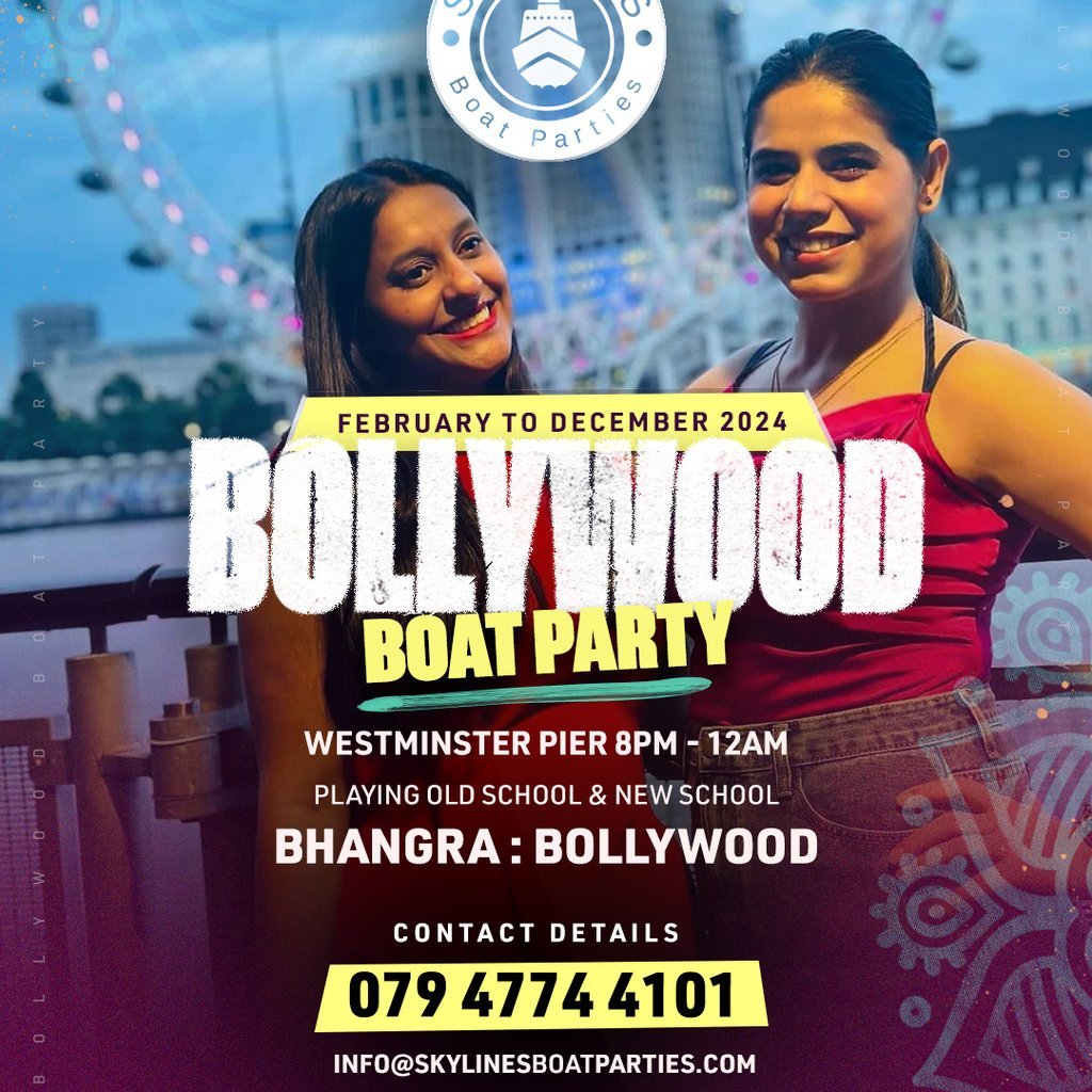 Christmas Bollywood boat party on the thames, Millenium Westminster Pier, London, 21 December to ...