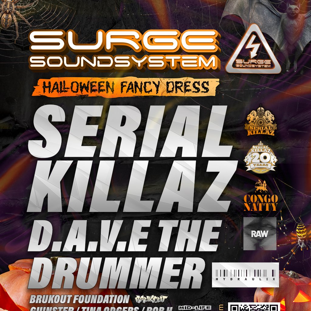 Surge Soundsystem - Serial Killaz, D.A.V.E The Drummer at Langdale Hall ...